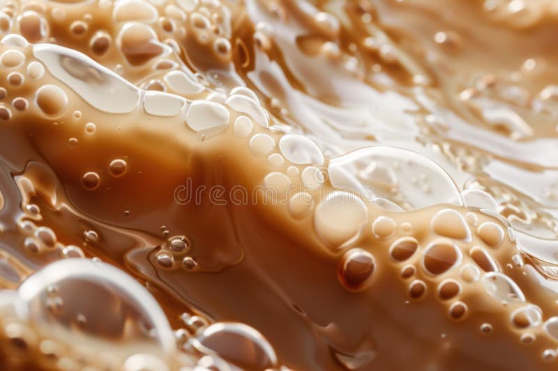 Liquid Coffee Forming Smooth Waves with Subtle Droplets on a Glossy ...