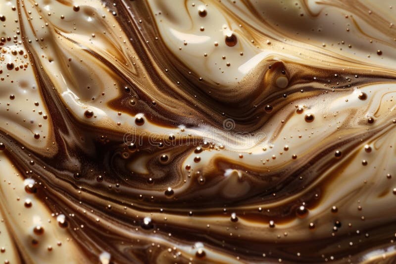 Liquid Coffee Splashing in a Dynamic Pattern, Close-up with Rich Brown ...