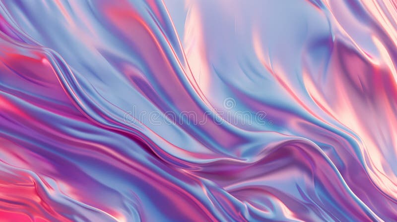 Liquid Color in Motion Across an Iridescent Silky Surface. AI Generated ...