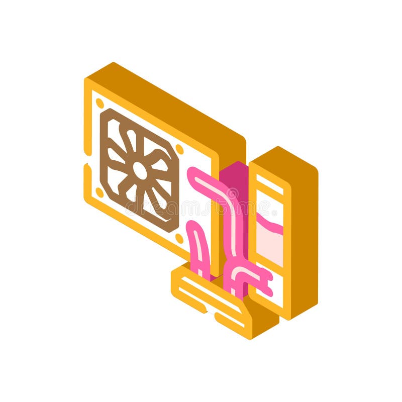 Liquid Cooling Gaming Pc Isometric Icon Vector Illustration Stock ...