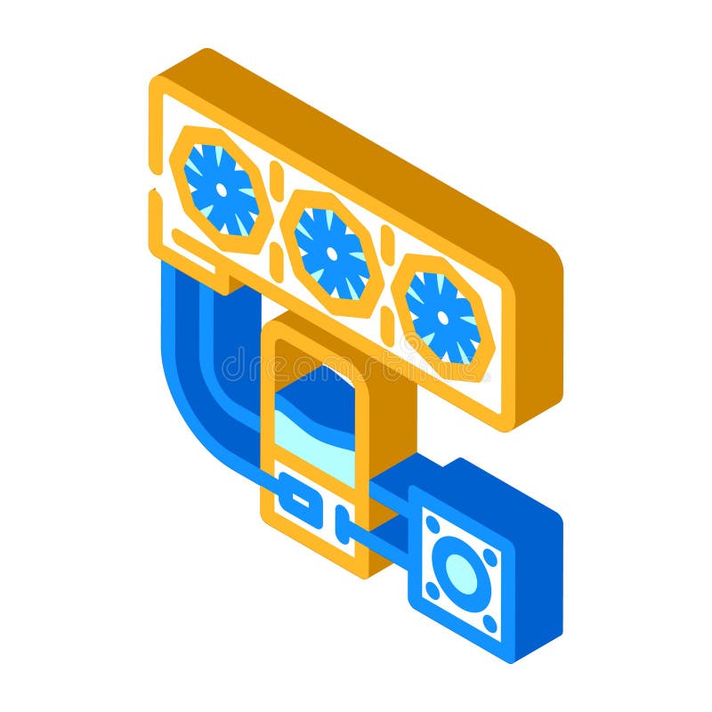 Liquid Cooling System Gaming Pc Isometric Icon Vector Illustration ...