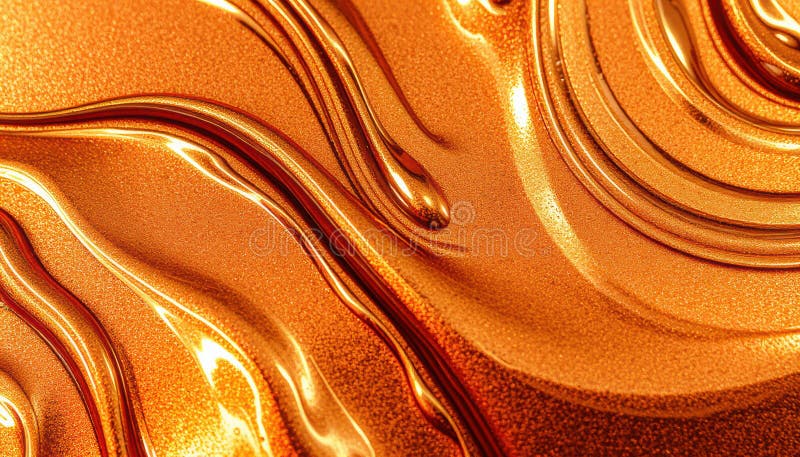 Liquid Copper Background with Flowing, Glossy Texture, Showcasing ...