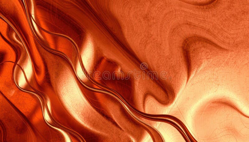 Liquid Copper Background with Flowing Patterns and Warm Tones, Creating ...