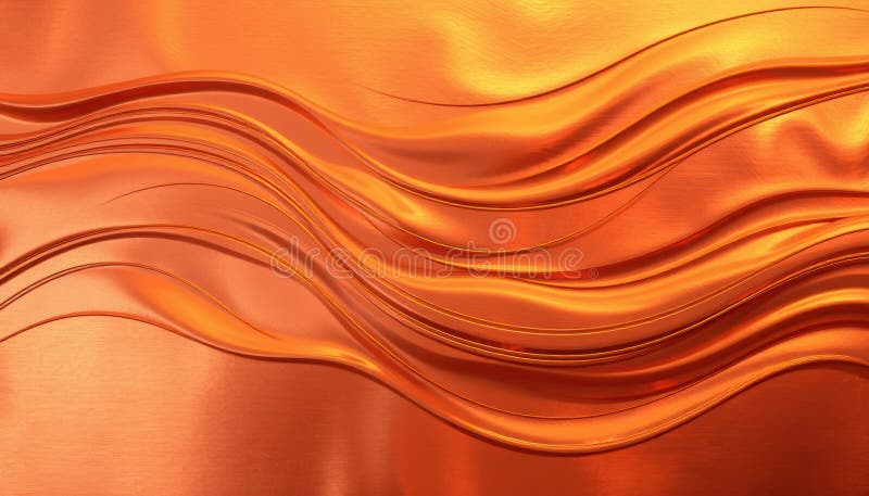 Liquid Copper Background with Flowing Waves, Showcasing Vibrant Orange ...