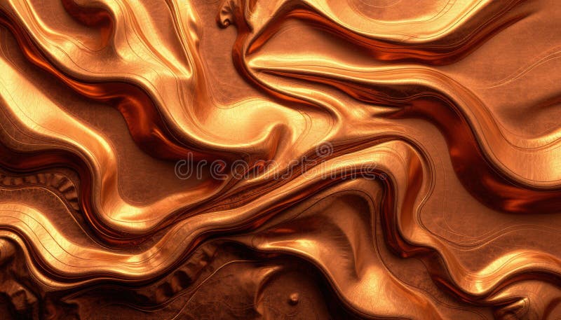 Liquid Copper Background with Flowing, Stock Illustration ...