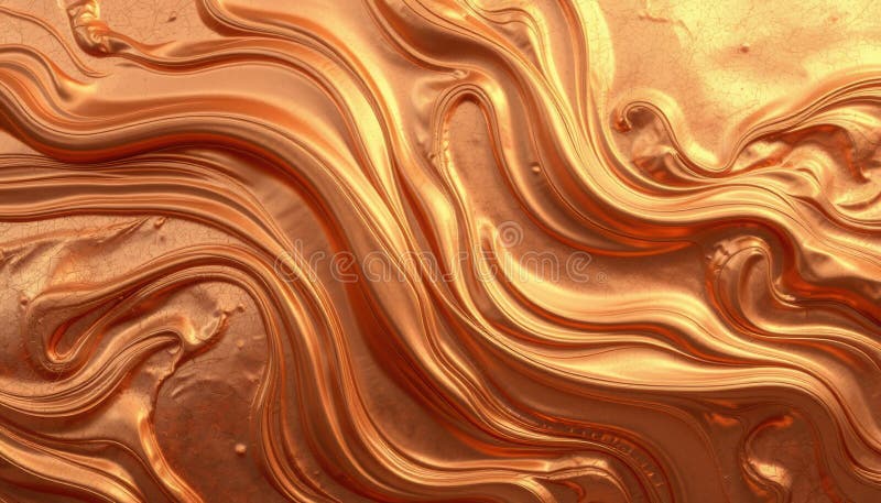 Liquid Copper Background with Flowing, Wavy Patterns Creating Rich ...