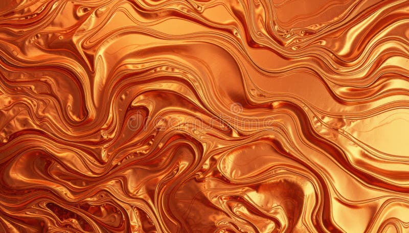 Liquid Copper Background with Flowing, Wavy Patterns Creating Vibrant ...
