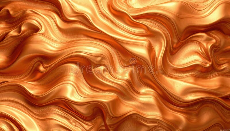 Liquid Copper Background with Flowing, Wavy Patterns Creating Warm ...