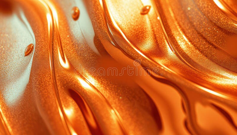 Liquid Copper Background with Shimmering Waves and Glossy Texture ...