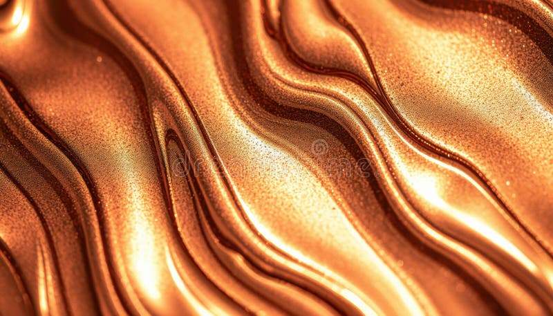 Liquid Copper Background with Shimmering Waves and Metallic Sheen ...