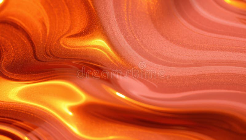 Liquid Copper Background with Shimmering Waves of Orange and Gold ...
