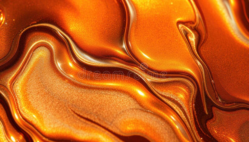 Liquid Copper Background with Shimmering Waves and Smooth Texture ...
