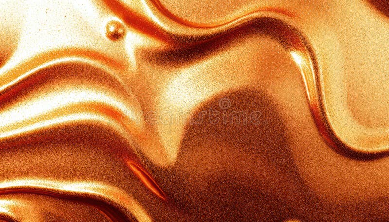 Liquid Copper Background with Shimmering Waves and Textures, Creating ...
