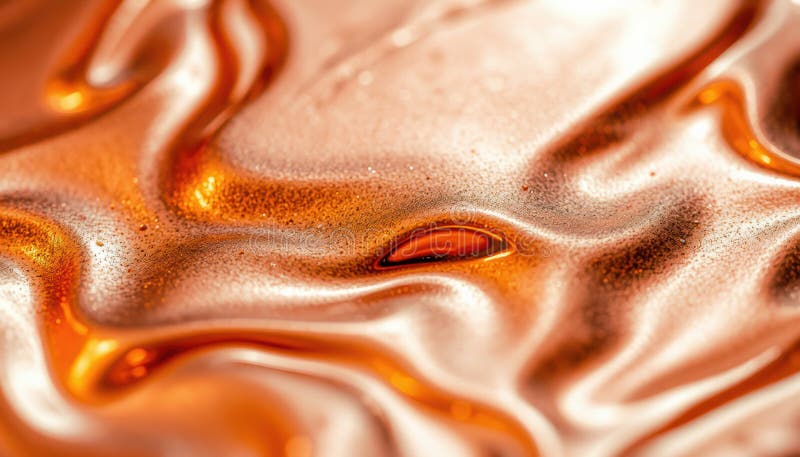 Liquid Copper Background with Shimmering Waves and Textures, Creating ...