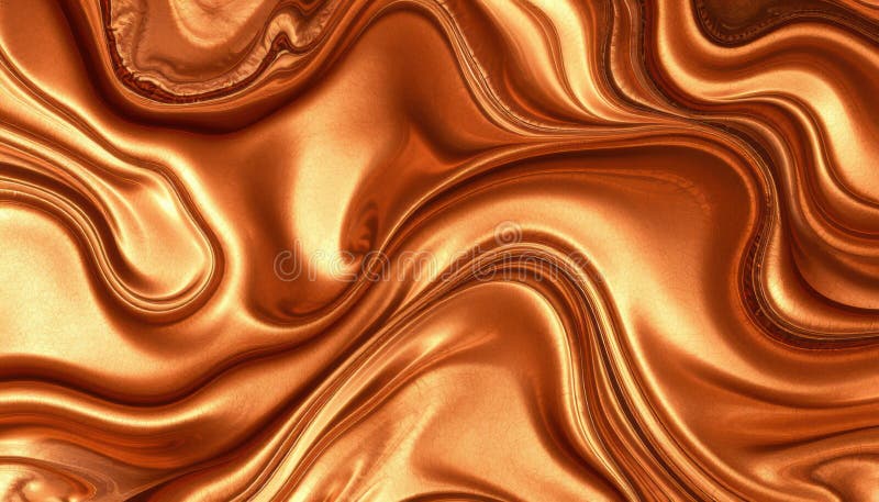 Liquid Copper Background with Smooth, Flowing Textures and Rich ...
