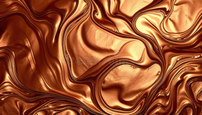 Liquid Copper Background with Smooth, Flowing Textures and Rich ...