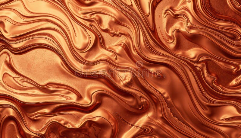 Liquid Copper Background with Smooth, Flowing Textures and Rich ...