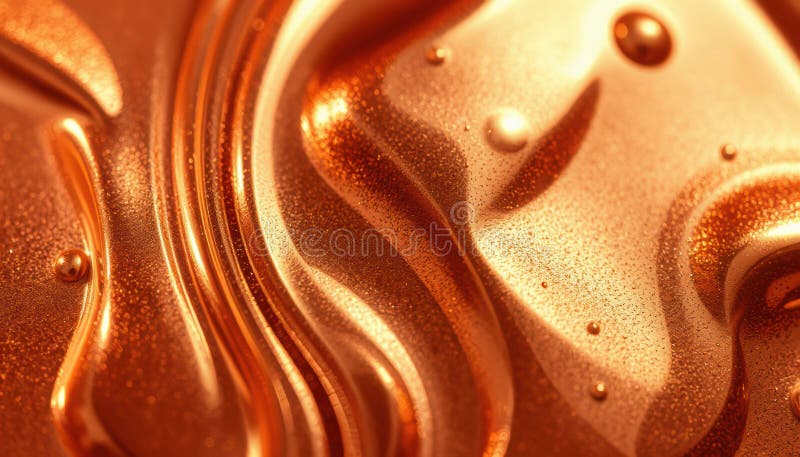 Liquid Copper Background with Smooth, Flowing Textures and Shimmering ...