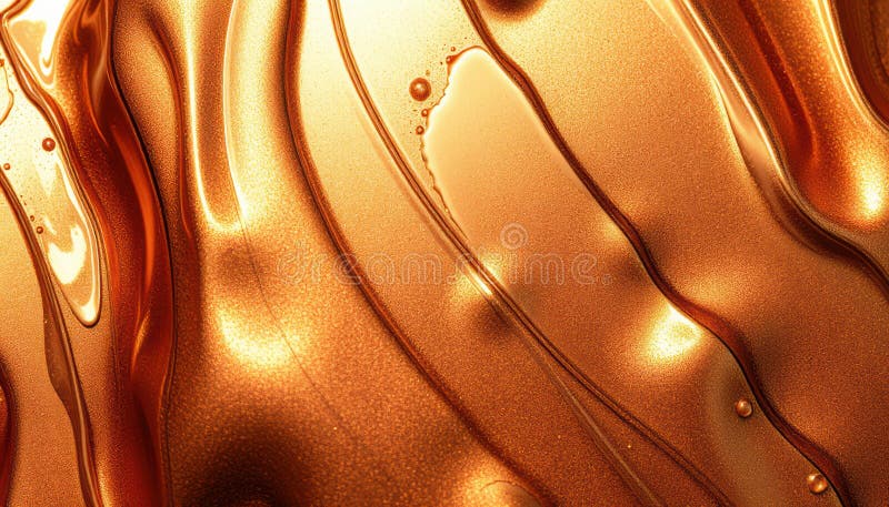 Liquid Copper Background with Smooth, Flowing Textures and Shiny ...