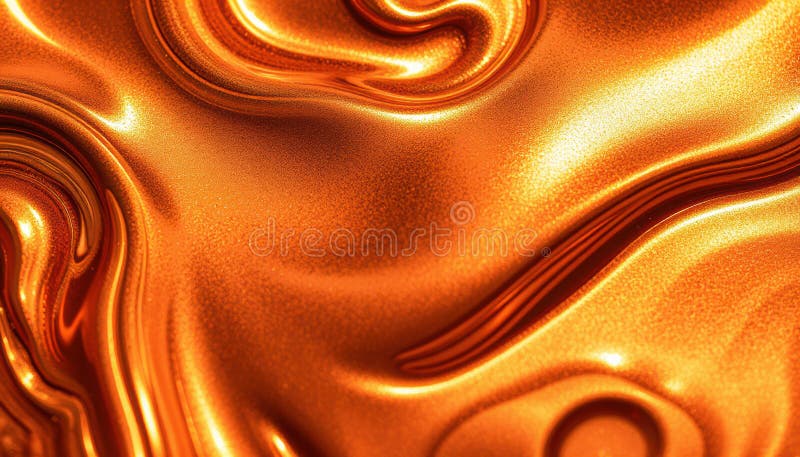 Liquid Copper Background with Smooth, Flowing Textures and Vibrant ...