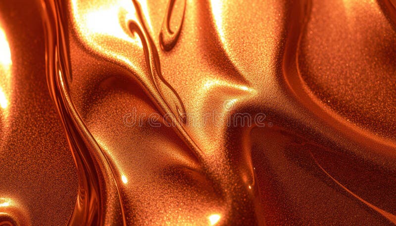 Liquid Copper Background with Smooth, Shiny Texture, Showcasing Rich ...