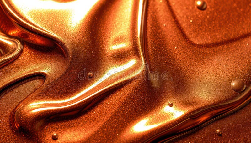 Liquid Copper Background with Smooth, Shiny Texture and Vibrant Metallic Sheen Stock ...