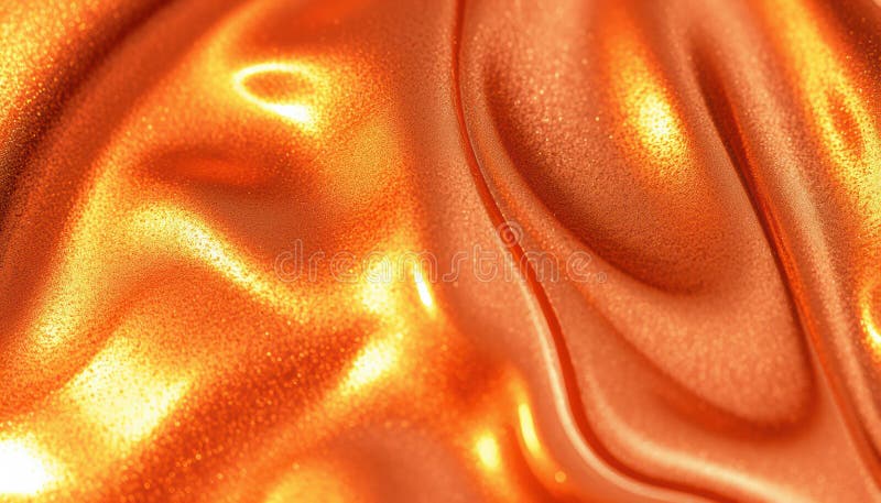 Liquid Copper Background with Smooth, Shiny Texture and Vibrant Orange ...