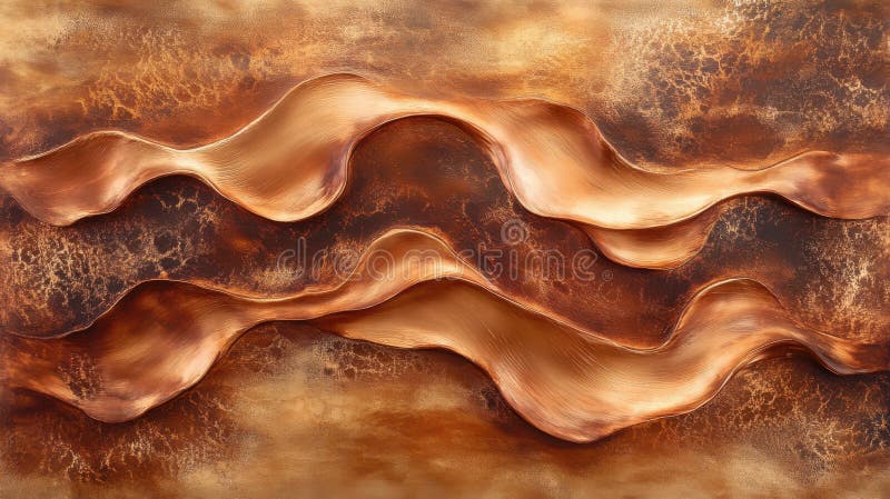 Liquid Copper with Glimmering Waves: a Dynamic, Luxurious Digital Stock ...