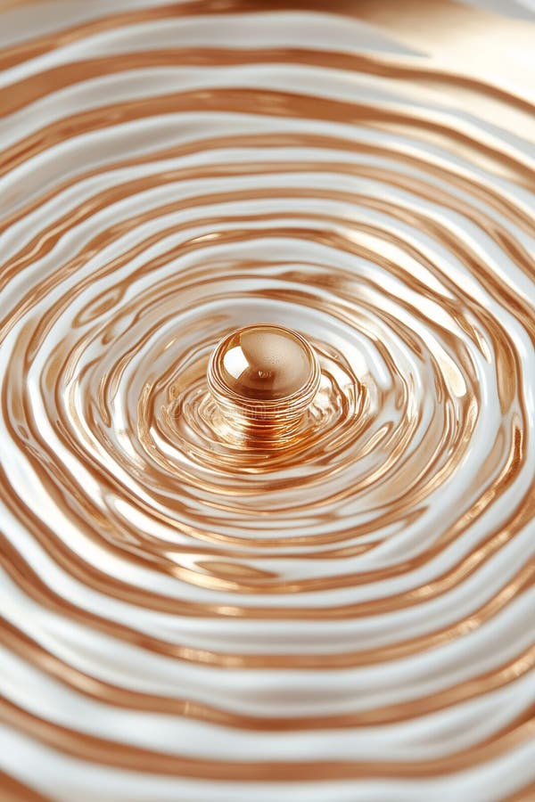 Liquid Copper Texture, Abstract Background with Circular Ripples and a ...