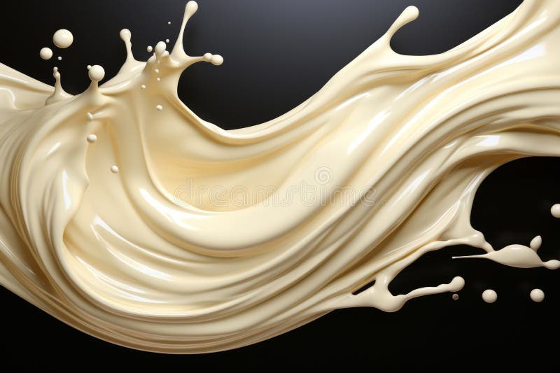 Liquid Cosmetic Beige Cream Texture. Dramatic Splash in Mid-Air Motion ...