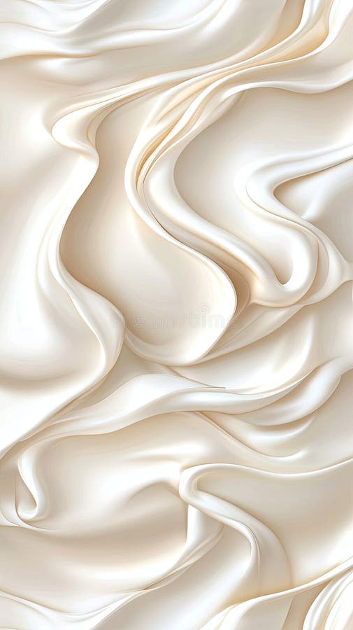 Liquid Cream Forms Elegant Waves and Splashes, Showcasing a Hyperrealistic Texture Against a ...