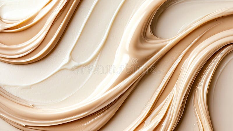 Liquid Cream Forms Elegant Waves and Splashes, Showcasing a ...