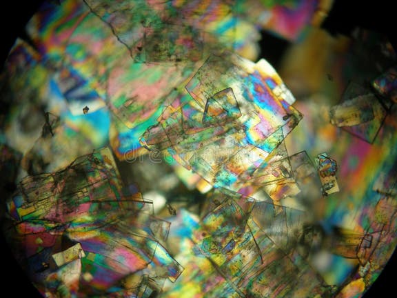 Liquid Crystal Under Polarized Light Microscope Stock Image - Image of ...