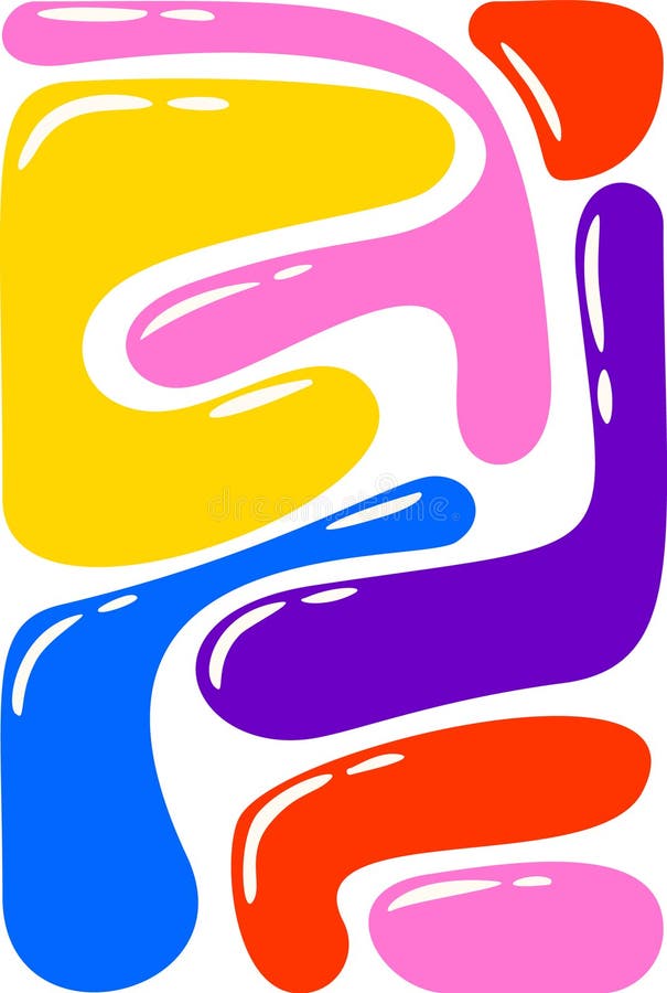 Liquid Curve Colored Blob Bent Stock Vector - Illustration of template ...