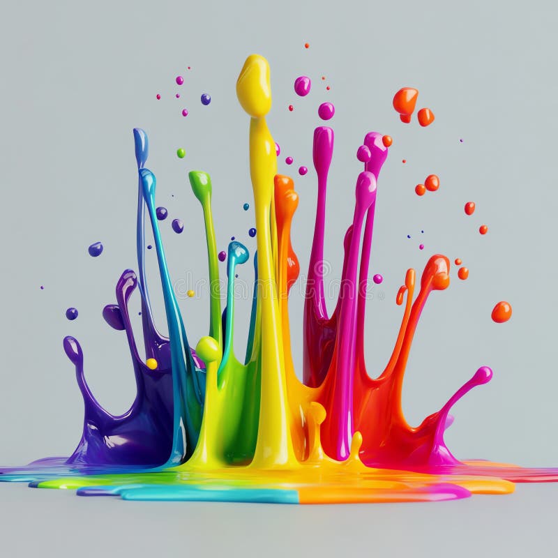 Liquid 3D Letters Dripping with Colorful Paint, Creating a Dynamic ...