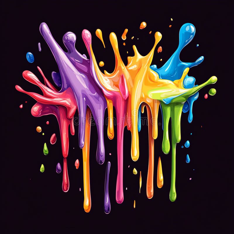 Liquid 3D Letters Dripping with Colorful Paint, Creating a Dynamic ...