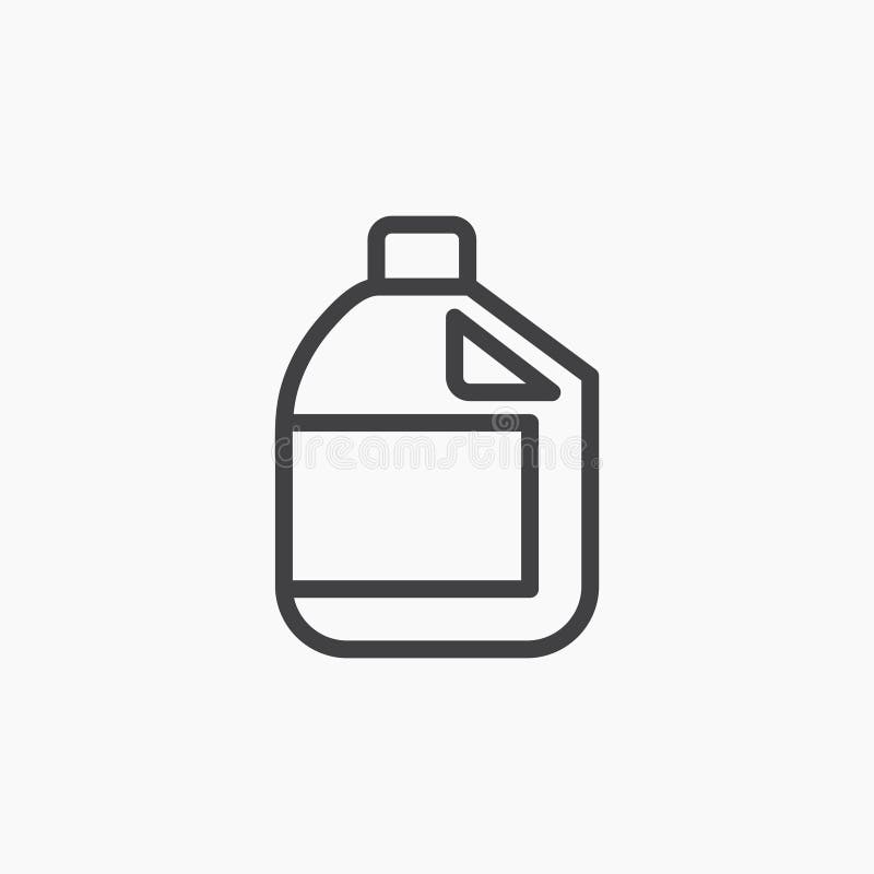 Liquid Detergentline in Thin Line Black Color. Flat Simple Vector ...