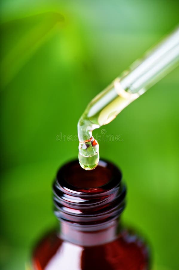 Liquid Drop And Amber Bottle Stock Image - Image of healthy ...