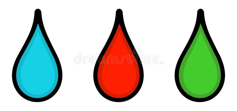 Liquid Drop Icon. Set of Colored Drop Icons Isolated Stock Vector ...