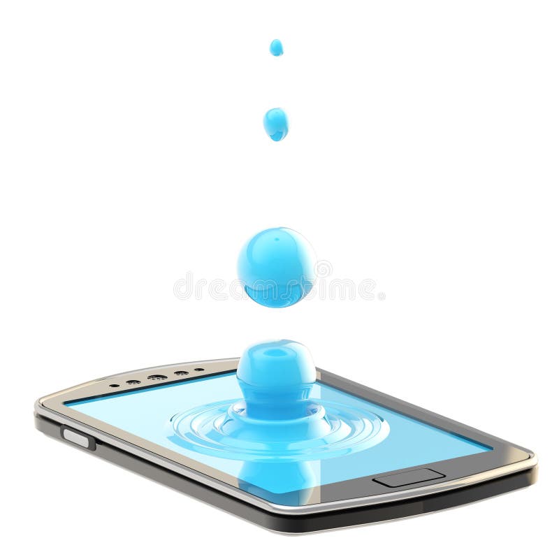 Liquid Drop on the Smartphone Surface Stock Illustration - Illustration ...