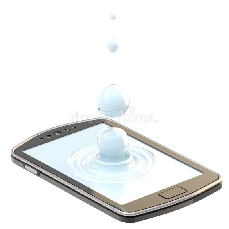 Liquid Drop on the Smartphone Surface Stock Illustration - Illustration ...
