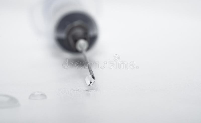Liquid Drop on Syringe Needle Stock Image - Image of illness, sharp ...