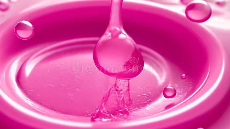 Liquid Dynamics: Pink Droplets Cascading into Glossy Ripples, a Study ...