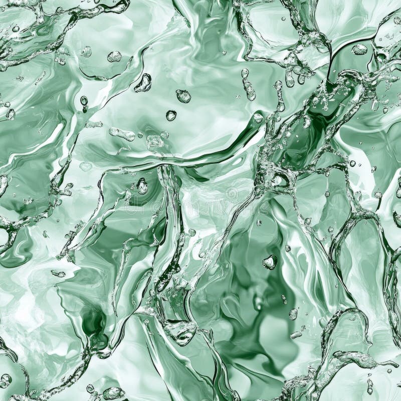 Liquid Emerald Waves Flowing with Bubbles in Dynamic Oceanic Patterns ...