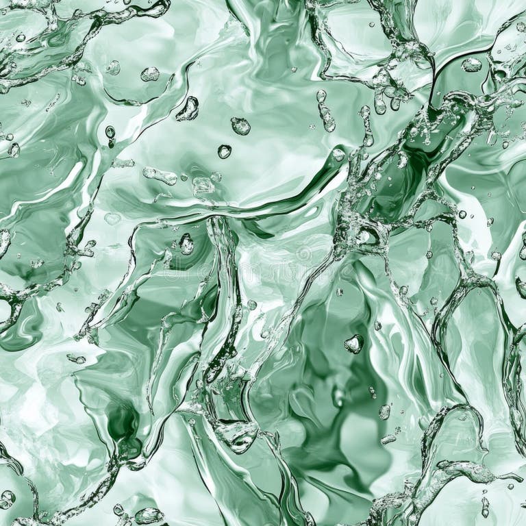 Liquid Emerald Waves Flowing with Bubbles in Dynamic Oceanic Patterns ...