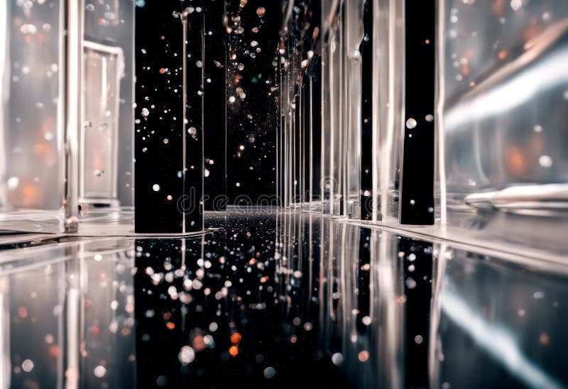 Liquid Endless Space Black Cosmic Mirrors Floor Background Abstract ...