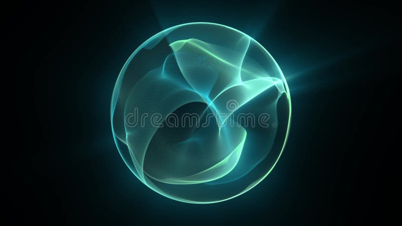 Liquid Energy Sphere with Smooth Waves Slowly Floating Inside and Soft ...