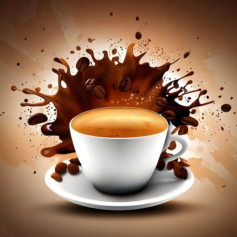 Liquid Espresso Coffee Splash with Splattered Coffee Element Ai ...