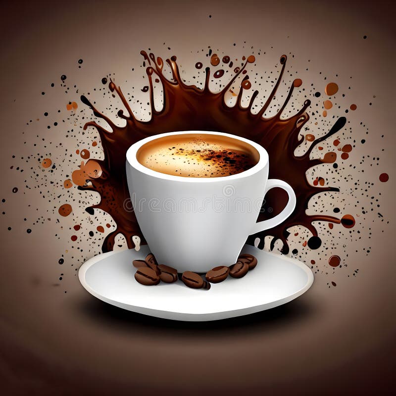 Liquid Espresso Coffee Splash with Splattered Coffee Element Ai ...