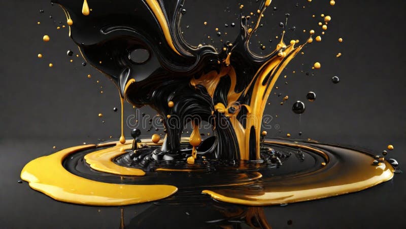Liquid Explosion on Black 3d Illustration Stock Illustration ...